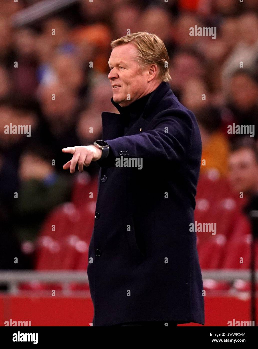 Netherlands manager Ronald Koeman during a international friendly match ...