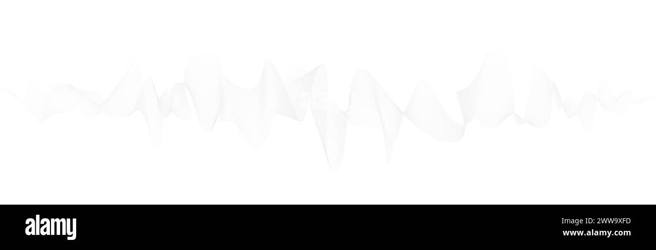 Wave lines. White digital background. Wavy neutral texture. Wide ...