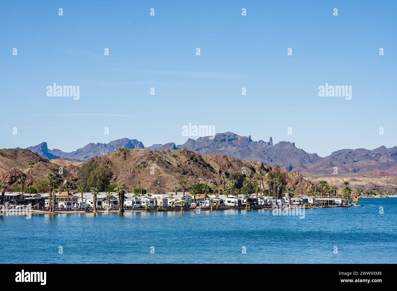 Campgrounds and resorts along the Colorado River below the Parker Dam ...