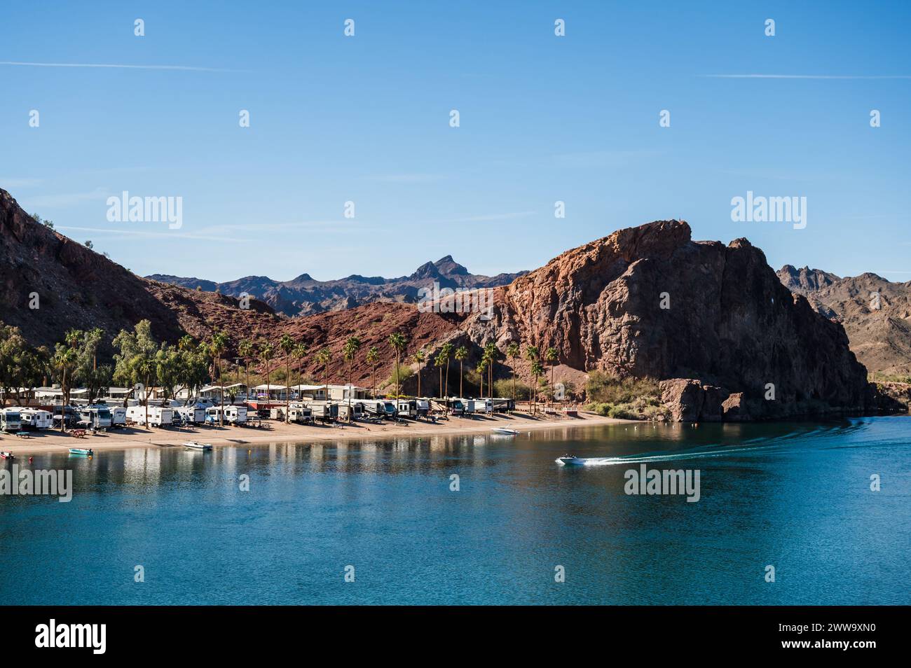 Campgrounds and resorts along the Colorado River below the Parker Dam ...