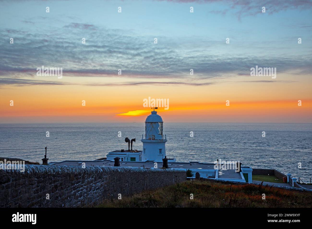 Sunset at the Pendeen Lighthouse, also known as Pendeen Watch, Pendeen ...