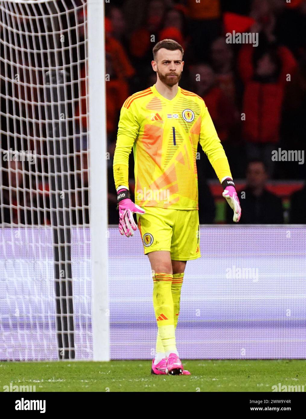 Scotland goalkeeper Angus Gunn during a international friendly match at ...