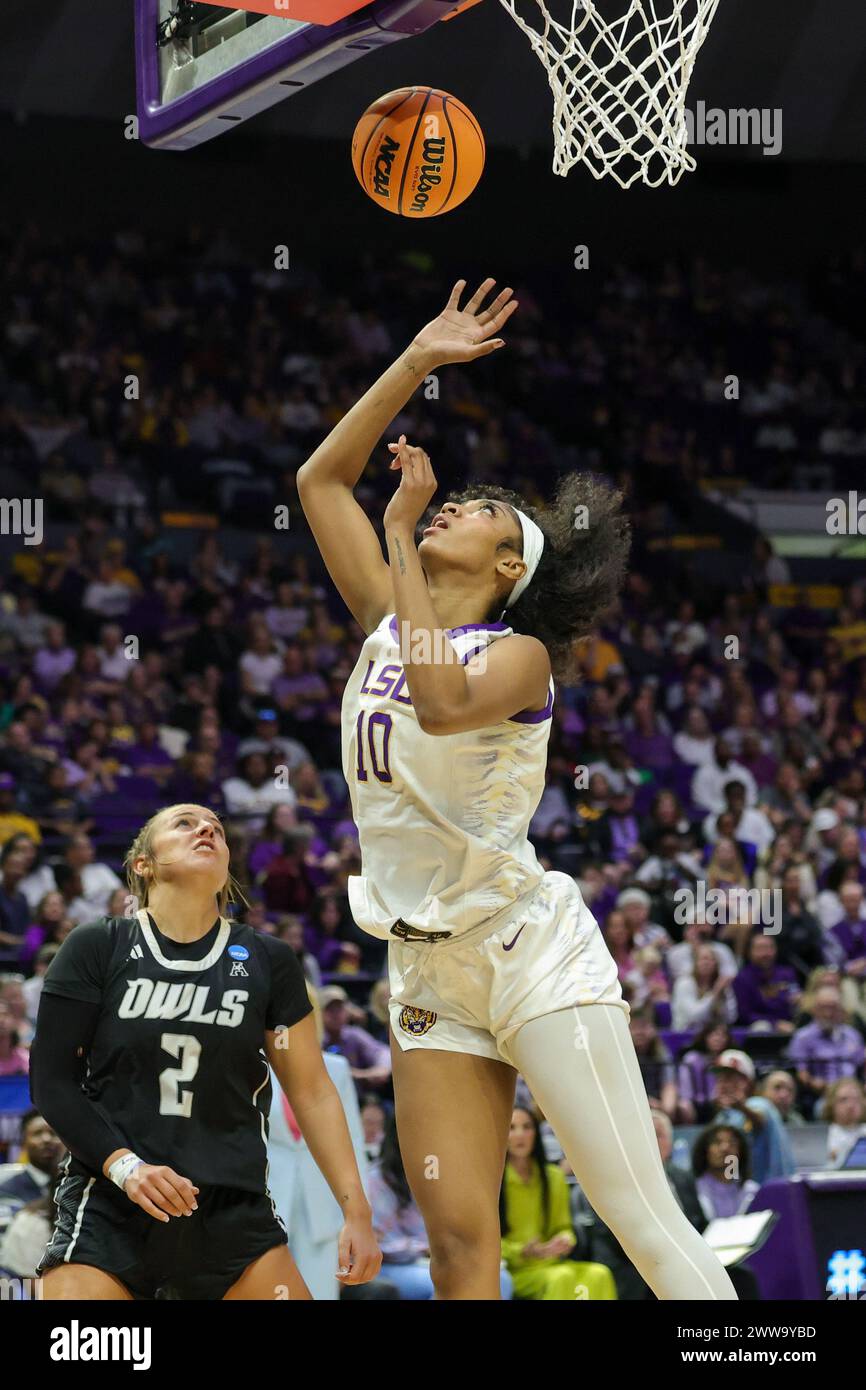 Baton Rouge, LA, USA. 22nd Mar, 2024. LSU's Angel Reese (10) puts up a ...