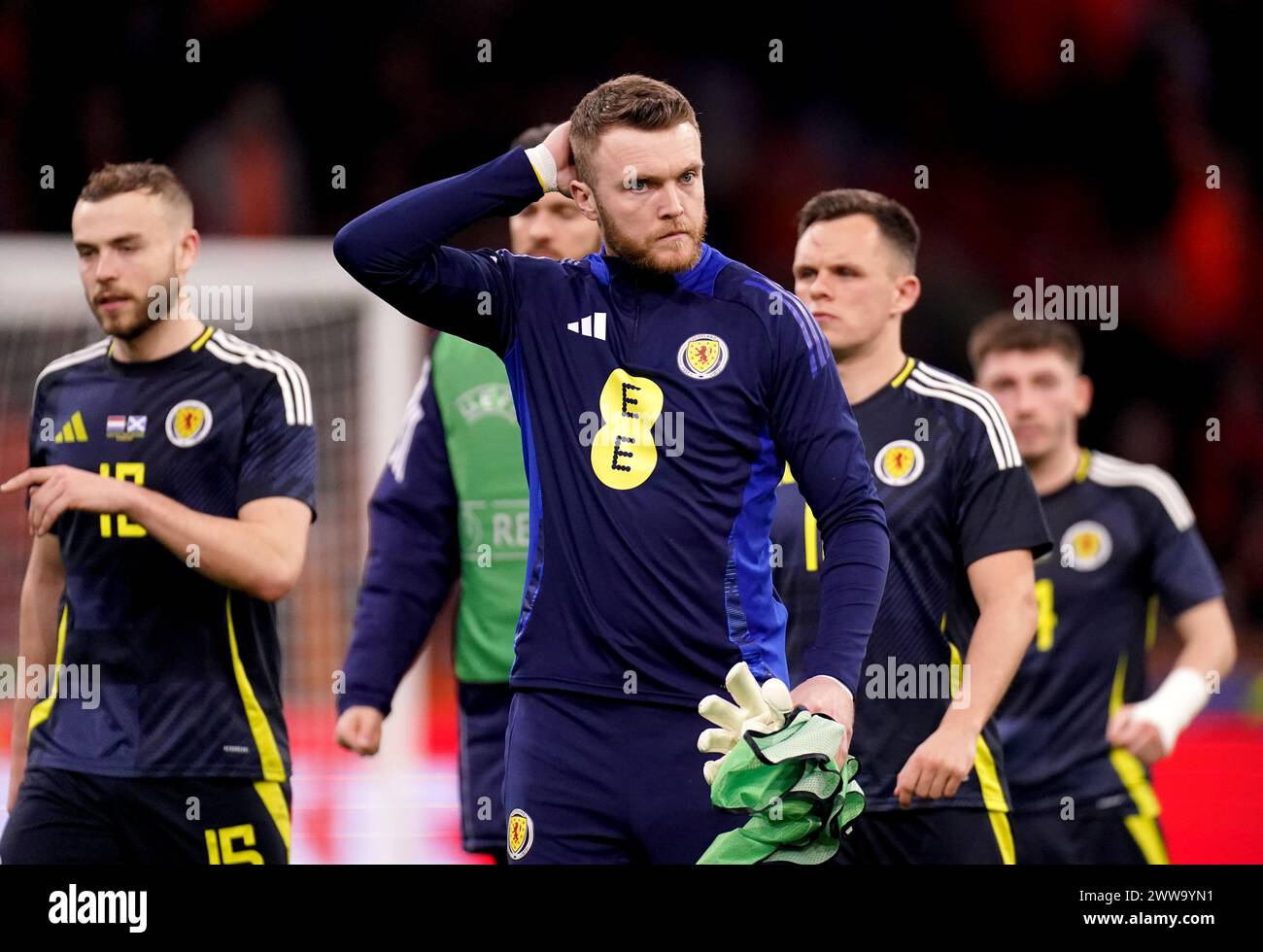 Scotland goalkeeper Zander Clark at the end of a international friendly ...