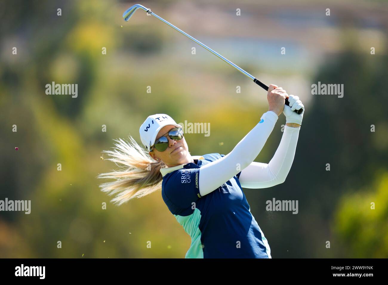 Matilda Castren tees off at the 17th hole during the first round of ...