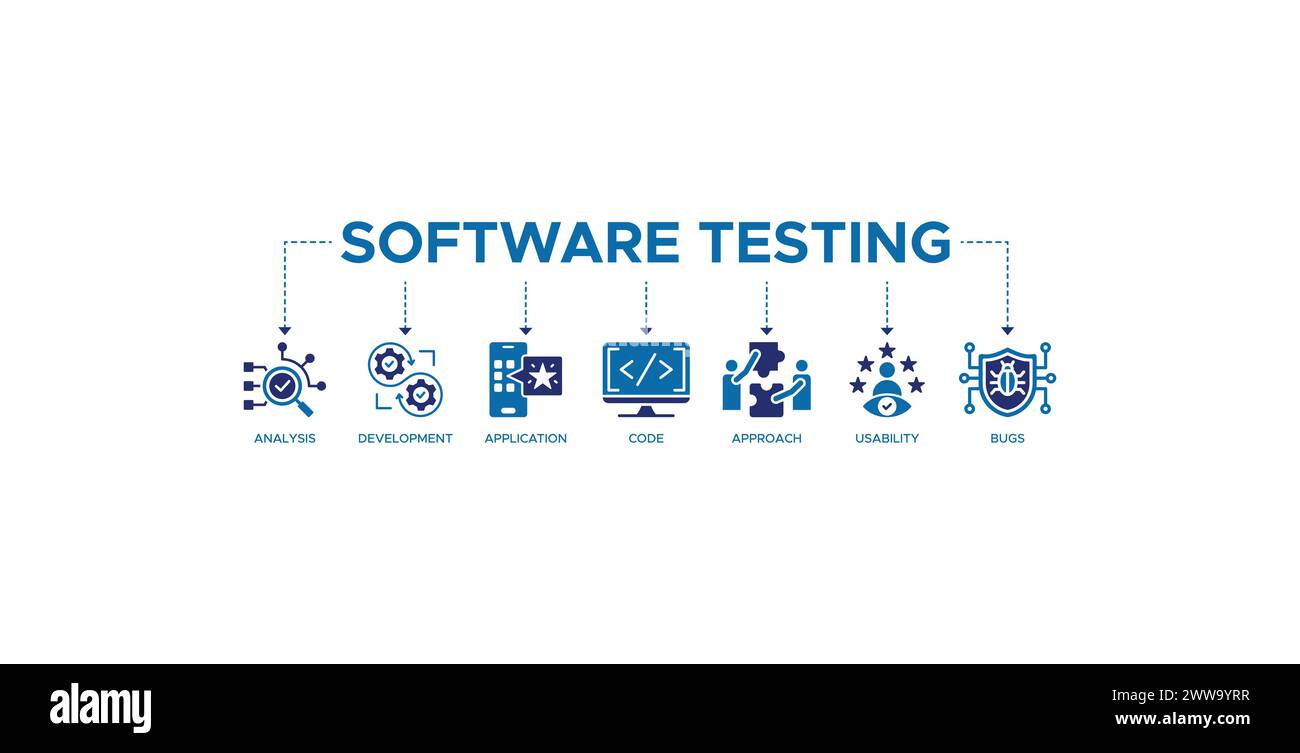 Software testing banner web icon vector illustration concept Stock ...