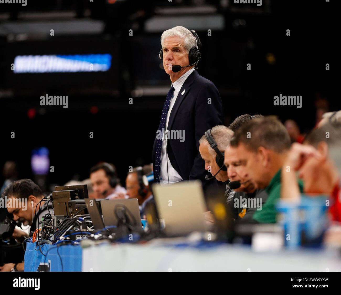 Memphis, Tennessee, USA. 22nd Mar, 2024. CBS basketball analyst JIM ...