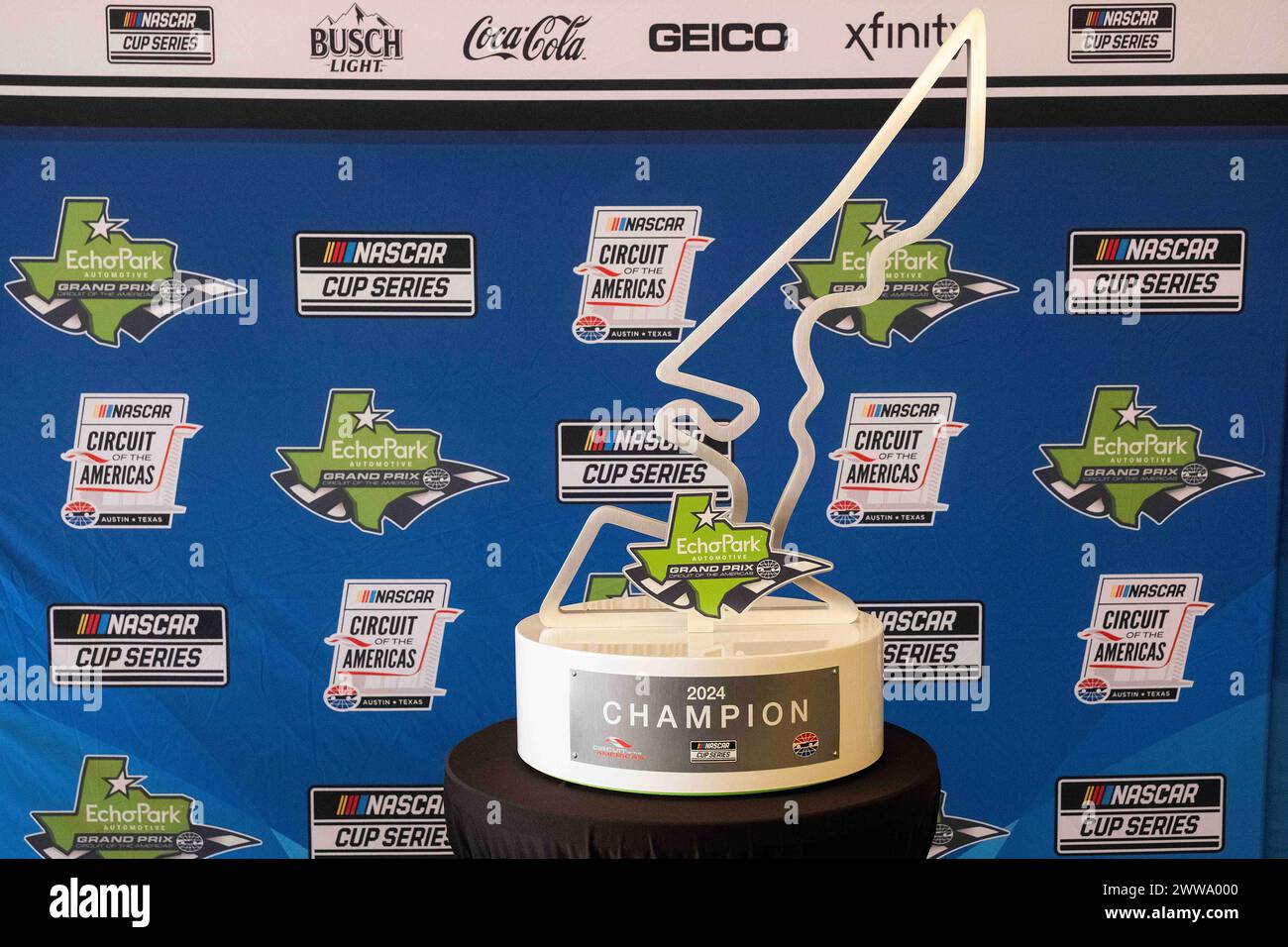 The Americas. 22nd Mar, 2024. NASCAR Champion Trophy at the EchoPark ...