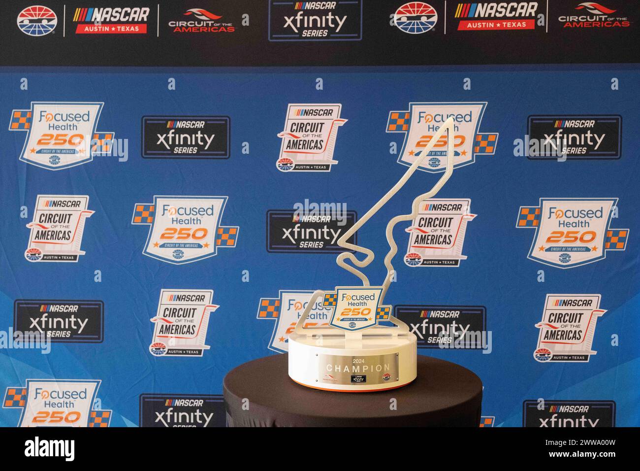 The Americas. 22nd Mar, 2024. Focused Health 250 Champion Trophy at the ...