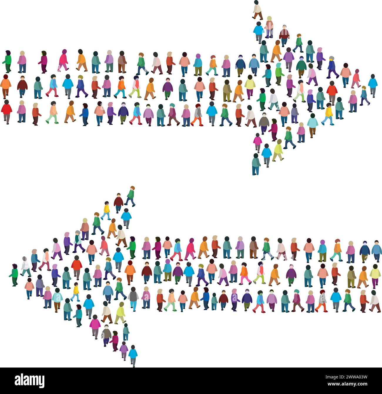 Large group of people standing together in a dense formation, creating ...