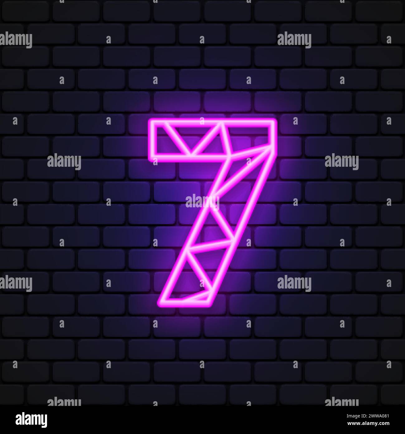Seven neon number, great design for any purposes. Vector illustration ...
