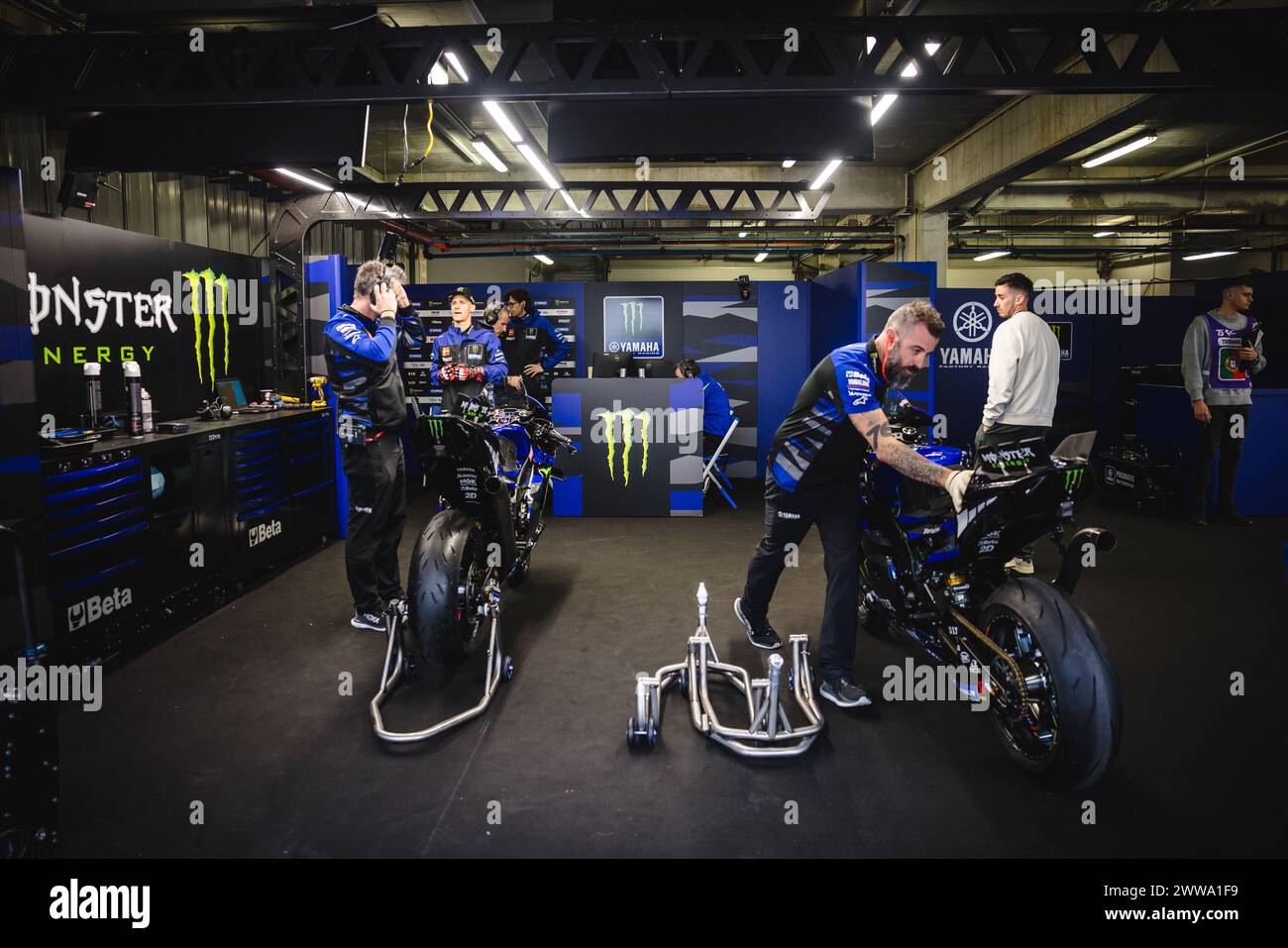 Portimao, Portugal. 22nd Mar, 2024. A team of Monster Energy Yamaha ...