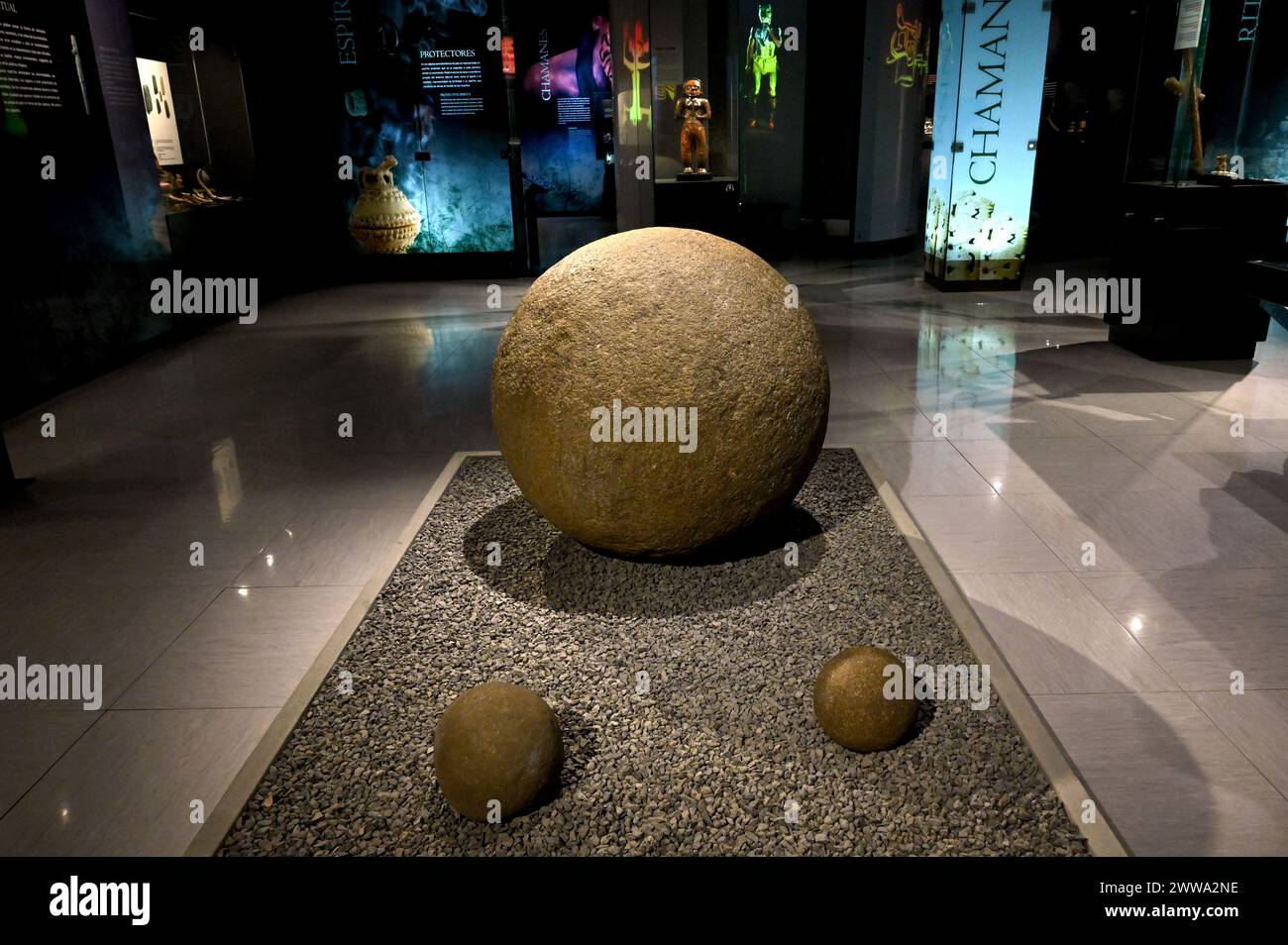 SAN JOSE, SAN JOSE PROVINCE, COSTA RICA: Stone balls, known as Diquis ...