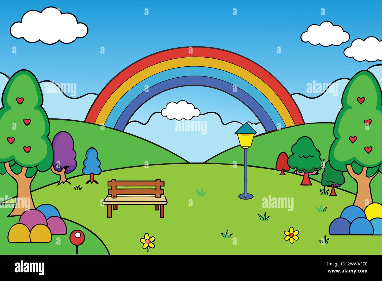 Woodland sky colourful Stock Vector Images - Alamy