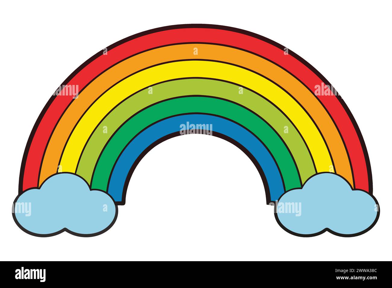 vector colorful rainbow illustration isolated on a white background ...