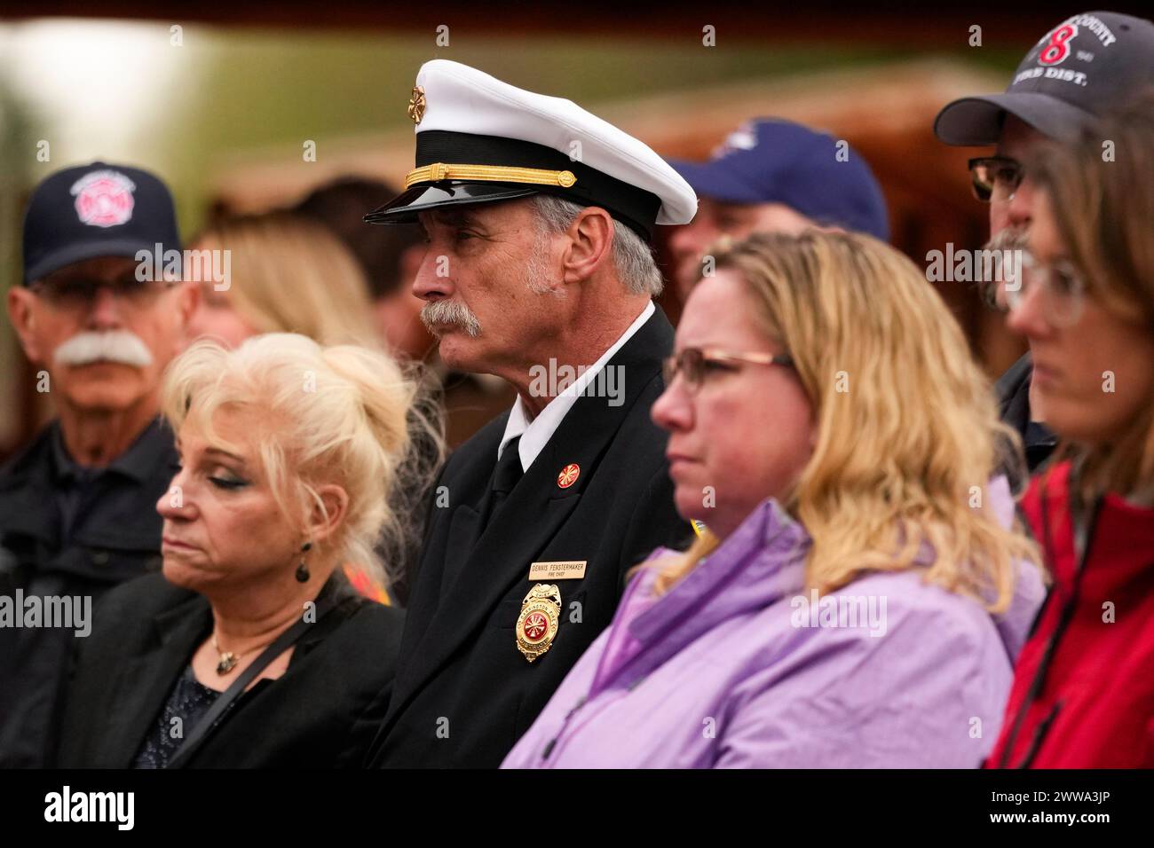 Retired Darrington Fire District Chief Dennis Fenstermaker, center ...