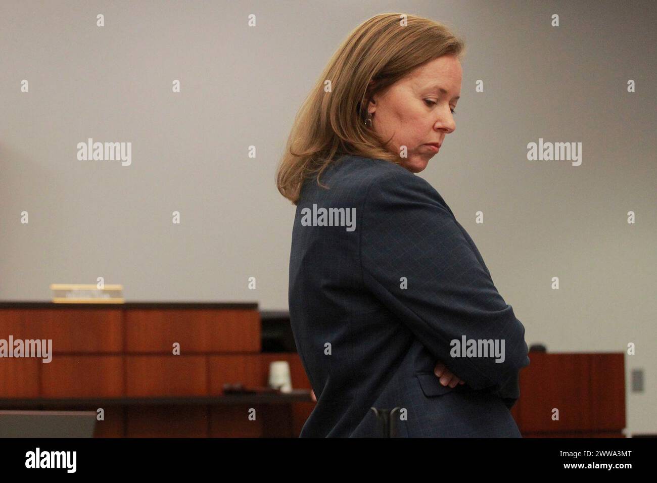 Santa Cruz County Chief Deputy Attorney Kim Hunley listens as she plays ...