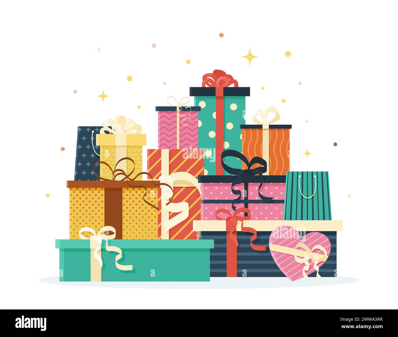 Wrapped christmas packages Stock Vector Images - Alamy
