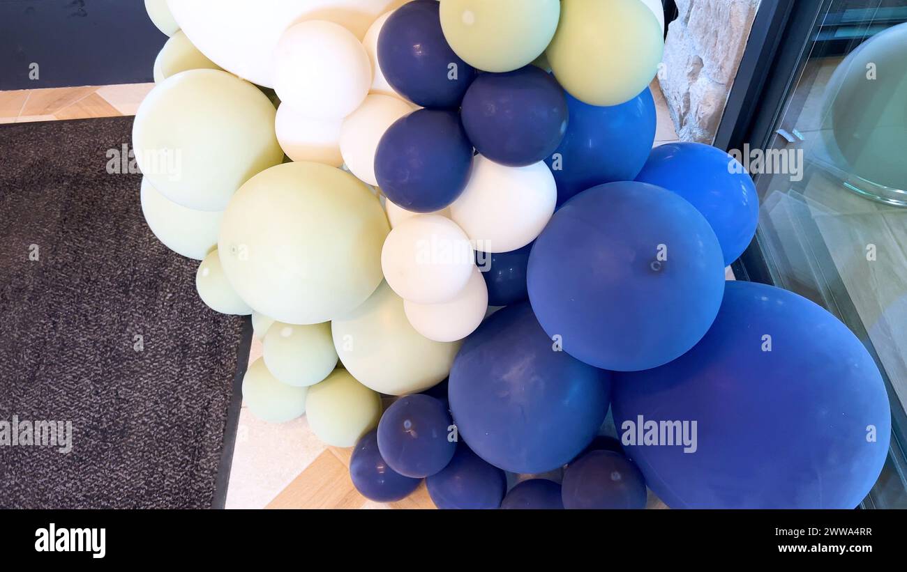 Cluster of Cool Tone Balloons for Festive Decoration Stock Photo - Alamy