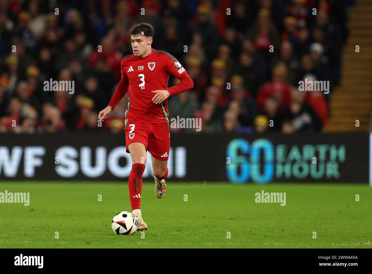 Cardiff, UK. 21st Mar, 2024. Neco Williams of Wales in action. Wales v ...