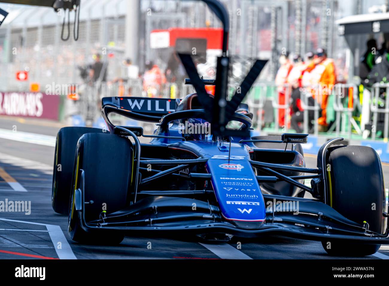 Melbourne, Australia, March 22, Alex Albon, from Thailand competes for ...