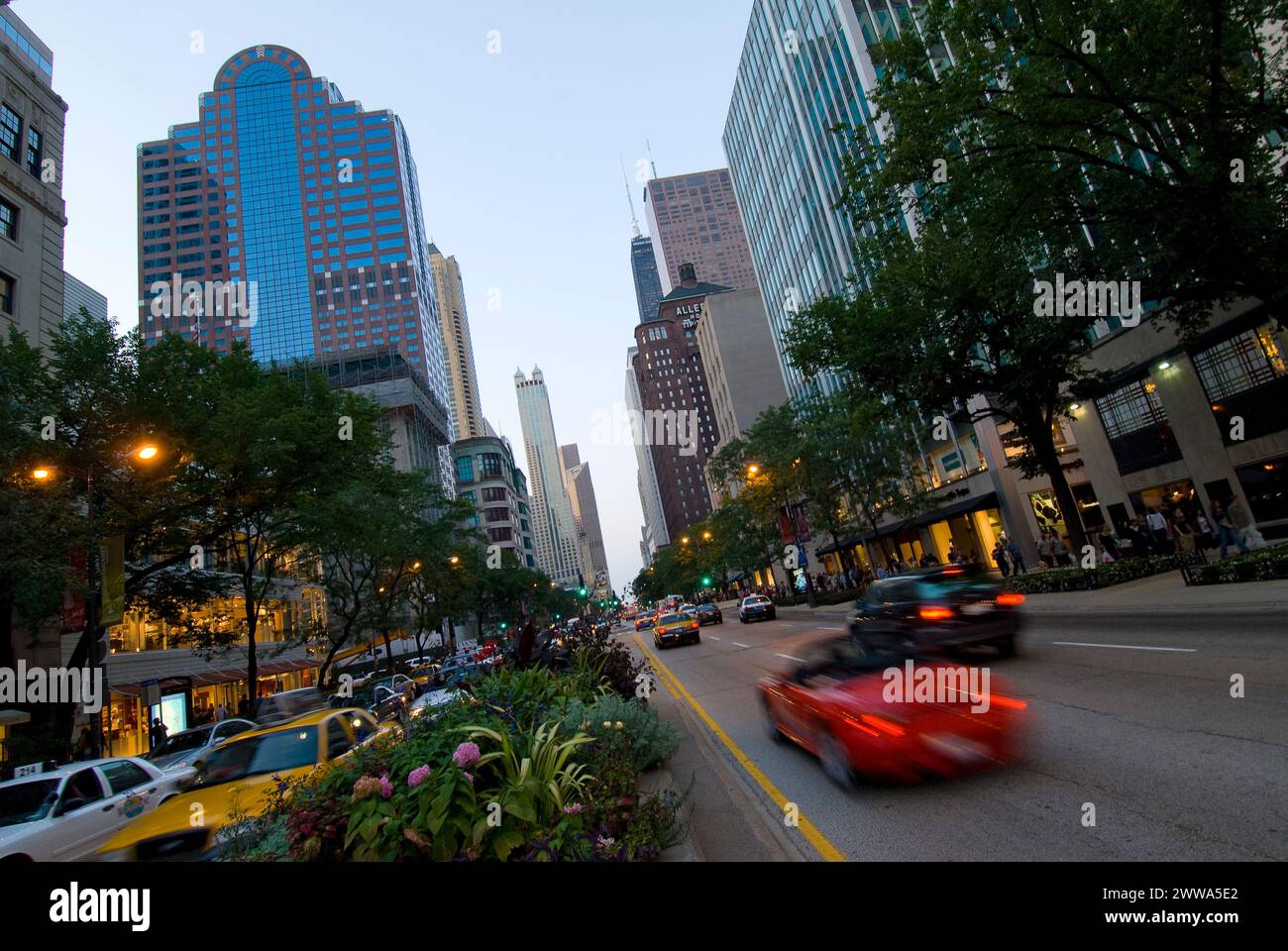 The Magnificent Mile, northern part of Michigan Avenue between the ...