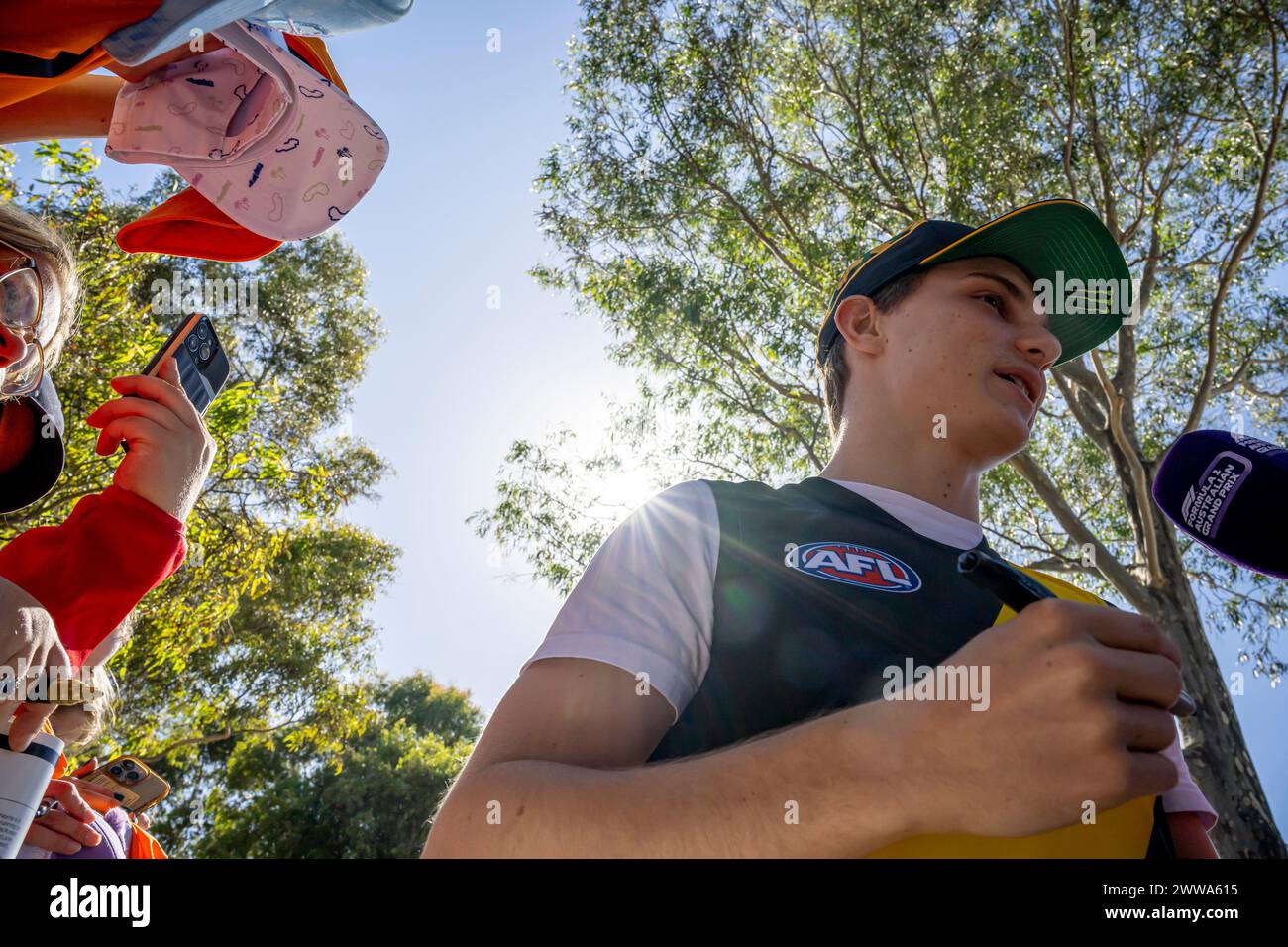 Melbourne, Australia, March 21, Oscar Piastri, from Australia competes ...