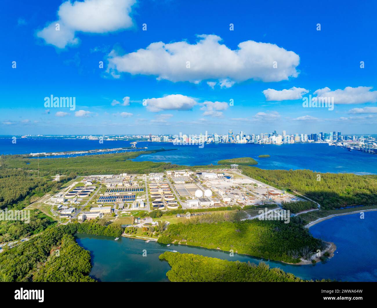 2024 aerial drone photo Miami Virginia Key water processing facility ...