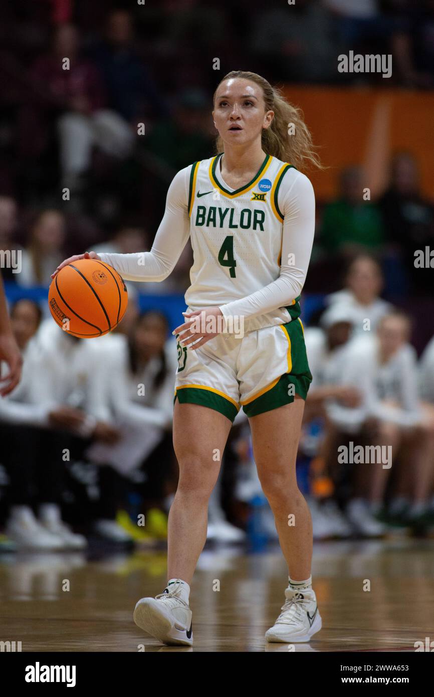 Blacksburg, VA, USA. 22nd Mar, 2024. Baylor Lady Bears guard Jana Van ...