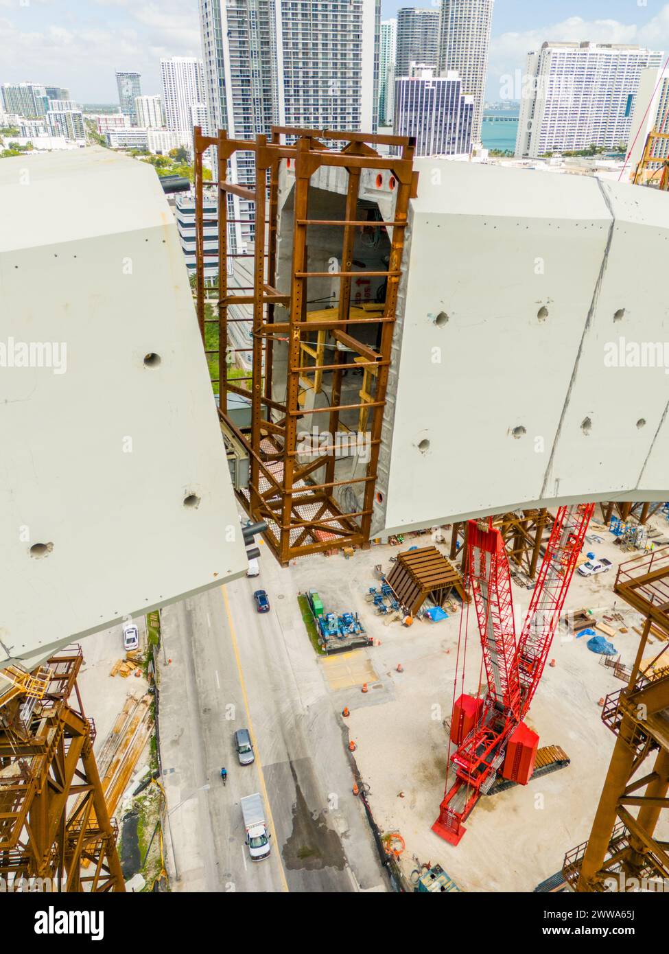 Miami, FL, USA - March 15, 2024: Aerial Miami Signature Bridge ...