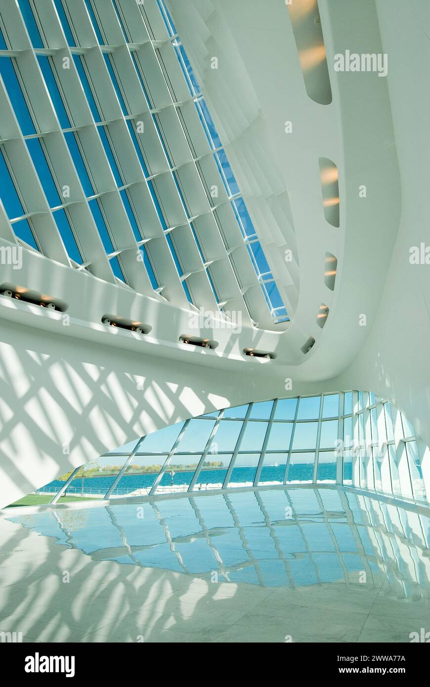 graceful interior of the Milwaukee Art Museum designed by Santiago ...