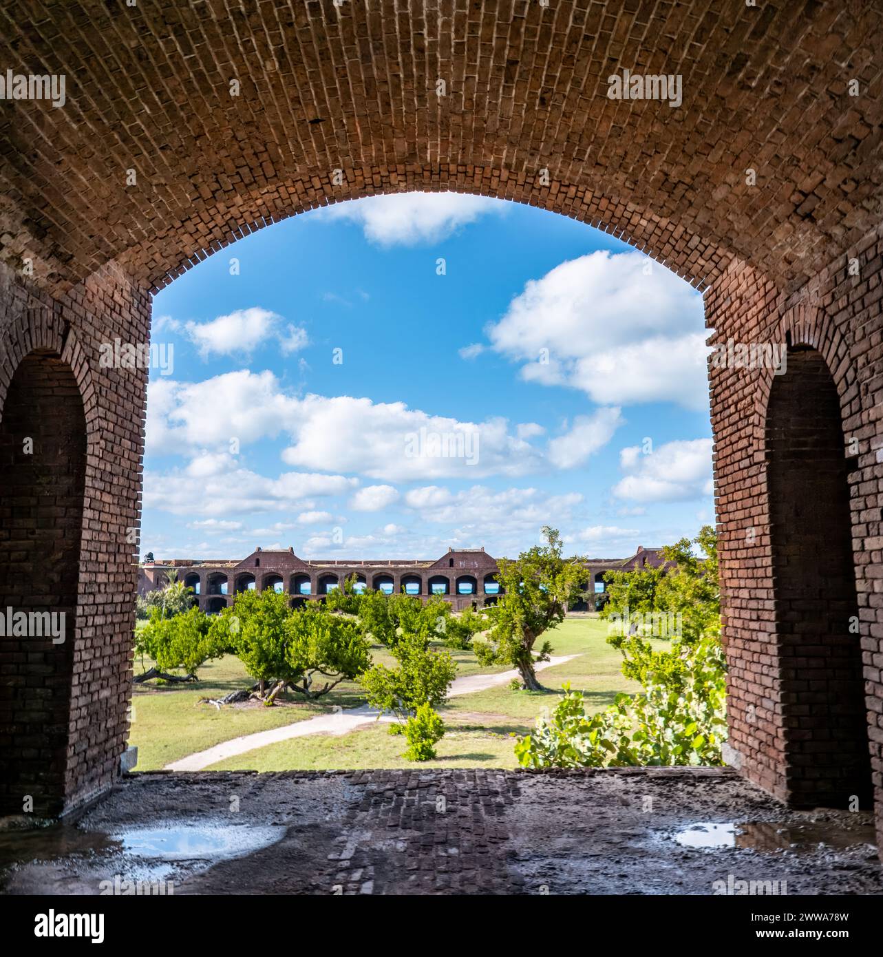 View through an open archway in Fort Jefferson on Dry Tortugas National ...