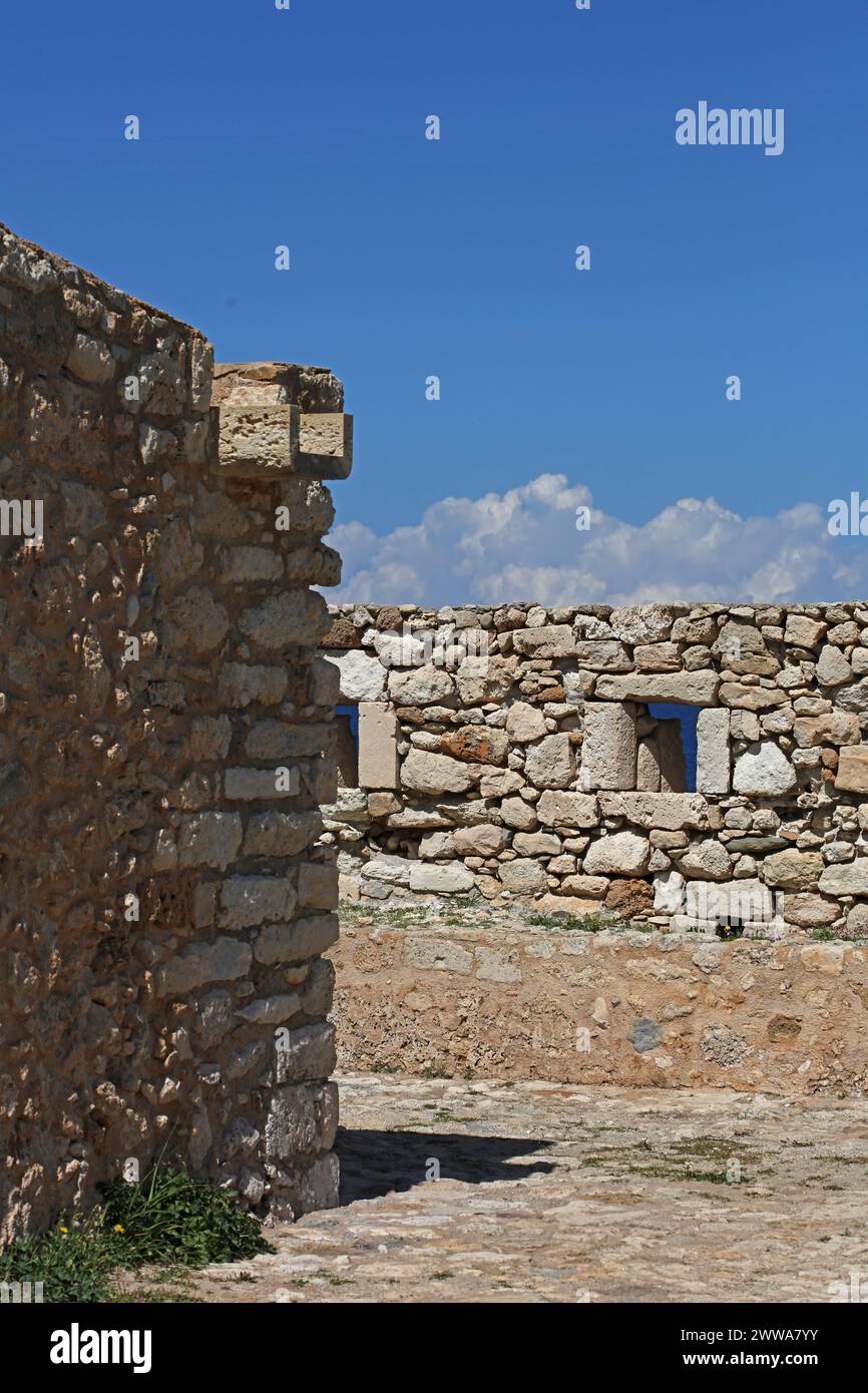 Fortezza fortress castle in Crete island Rethimno holidays exploring the old ancient stone city ...