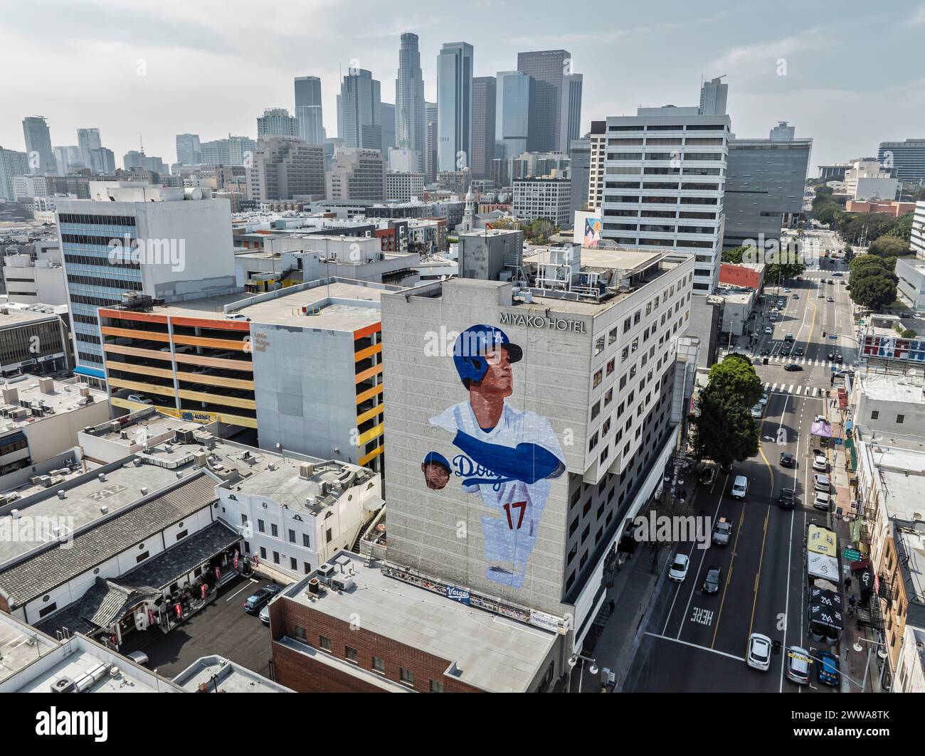 Los Angeles, USA. 22nd Mar, 2024. A new mural of Major League baseball ...