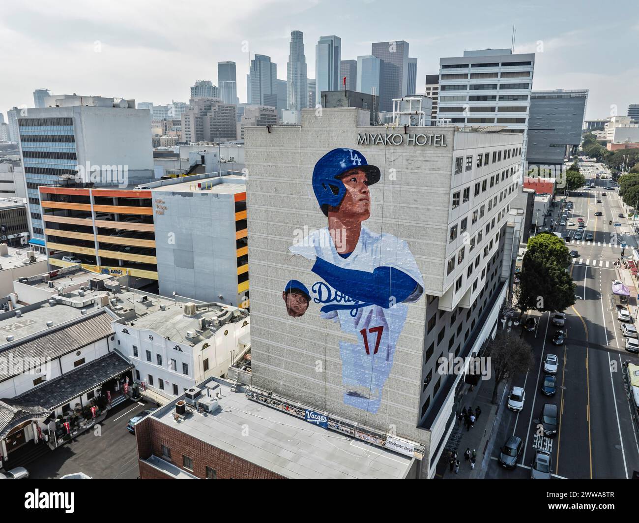 Los Angeles, USA. 22nd Mar, 2024. A new mural of Major League baseball ...