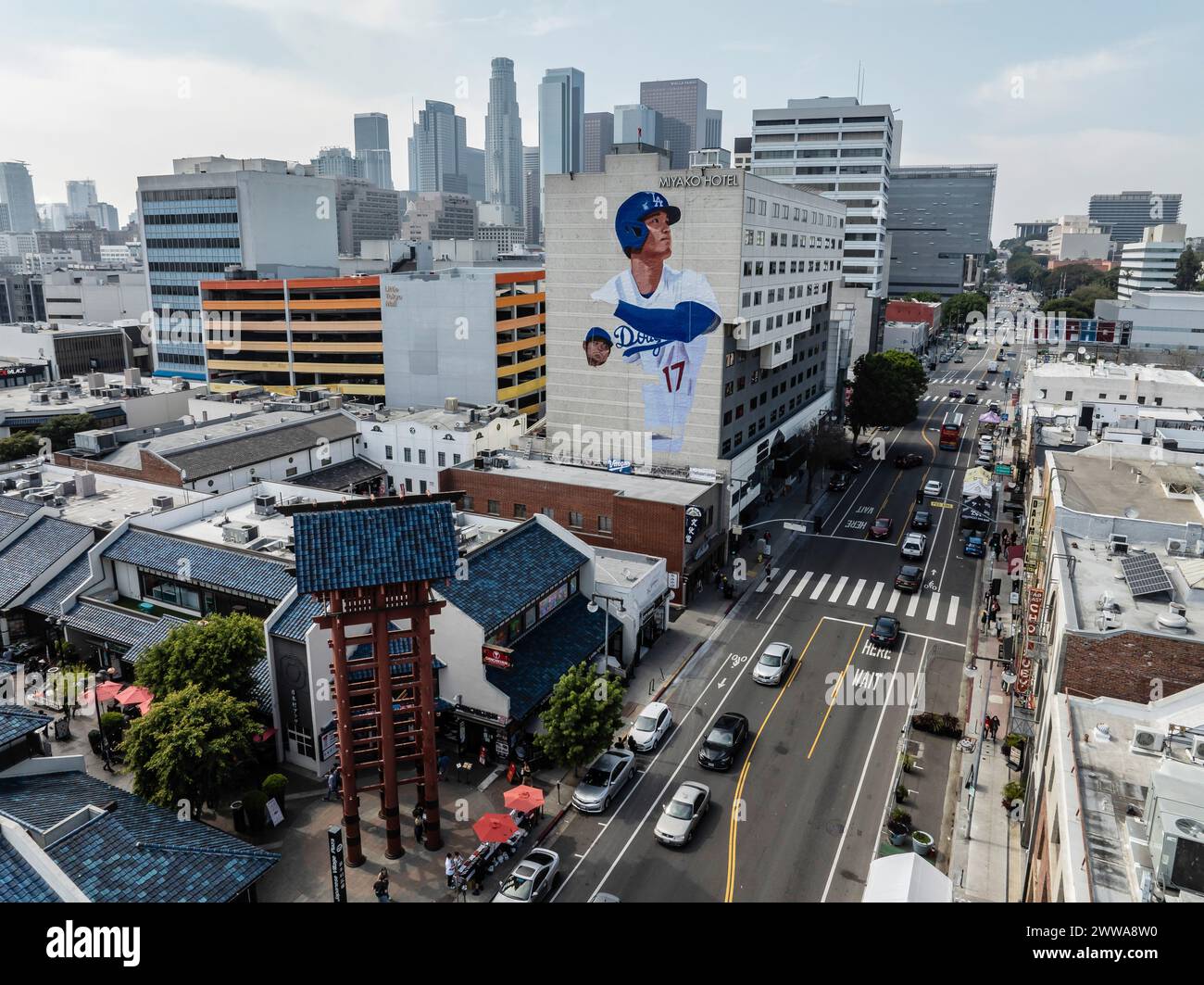 Los Angeles, USA. 22nd Mar, 2024. A new mural of Major League baseball ...
