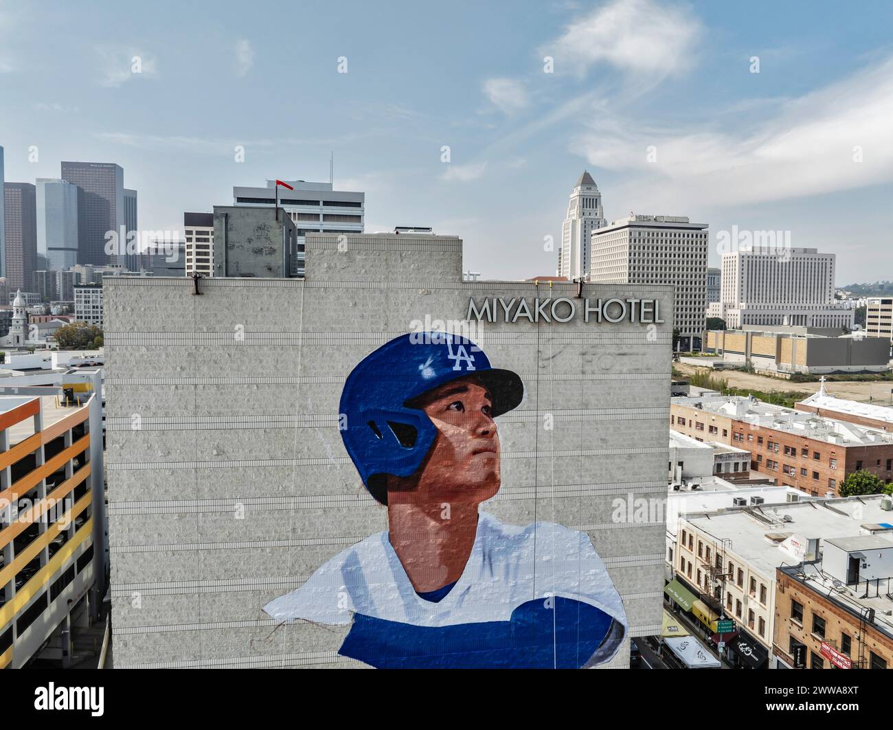 Los Angeles, USA. 22nd Mar, 2024. A new mural of Major League baseball player Shohei Othani as ...