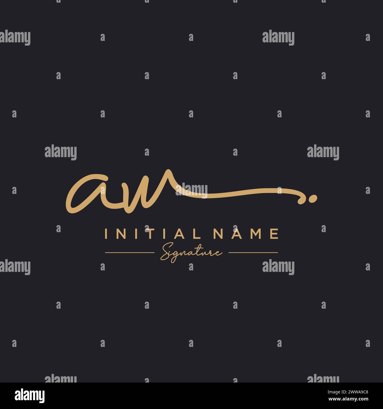 Aw logo vector template hi-res stock photography and images - Alamy