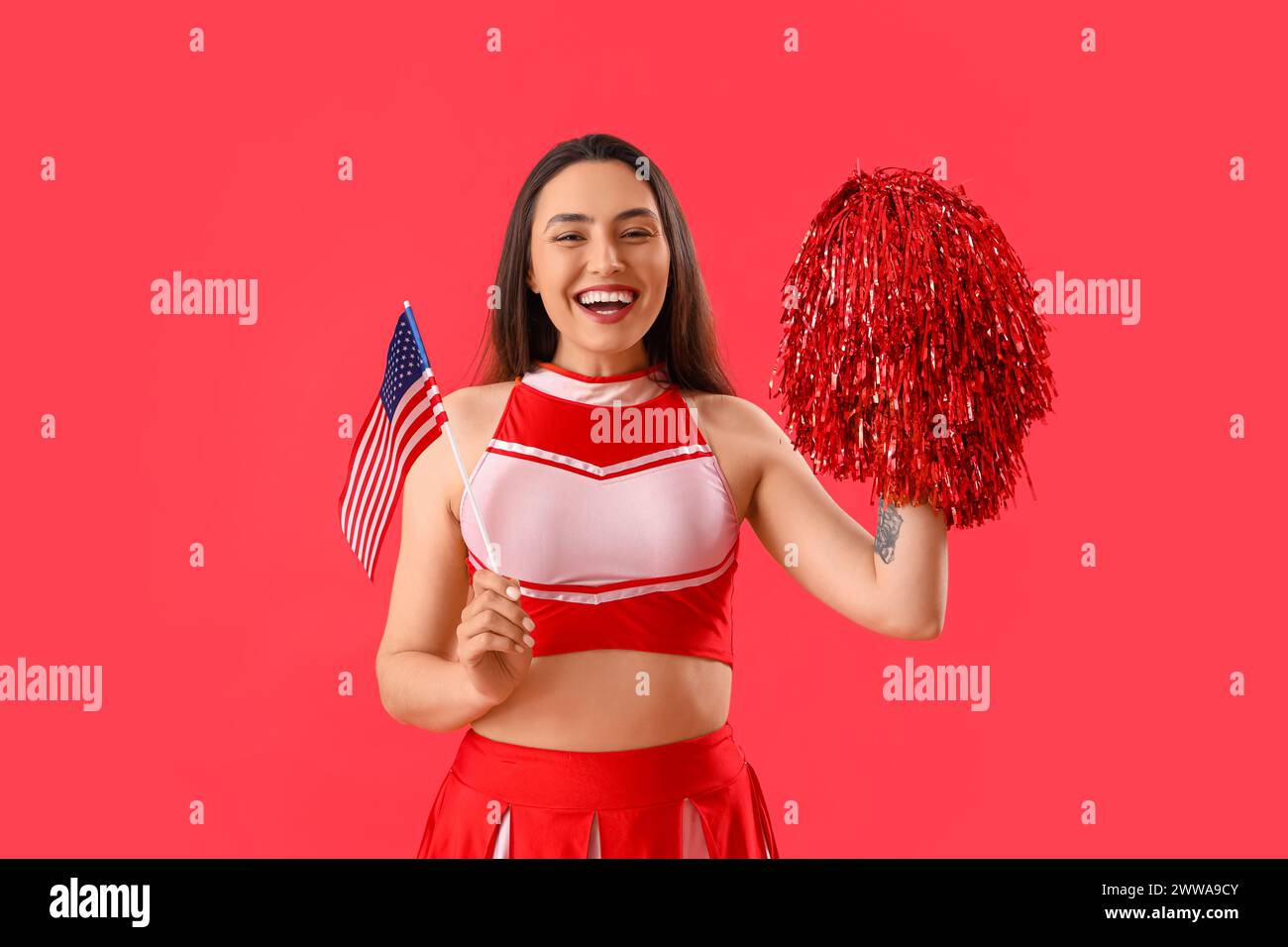 Cheerleader flag celebration hi-res stock photography and images - Alamy