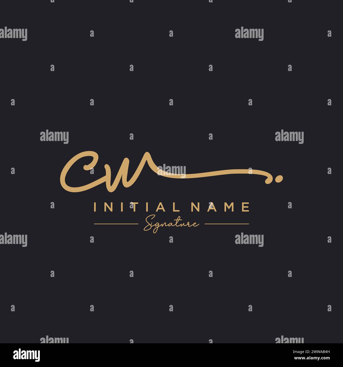 CW Signature Logo Template Vector Stock Vector Image & Art - Alamy