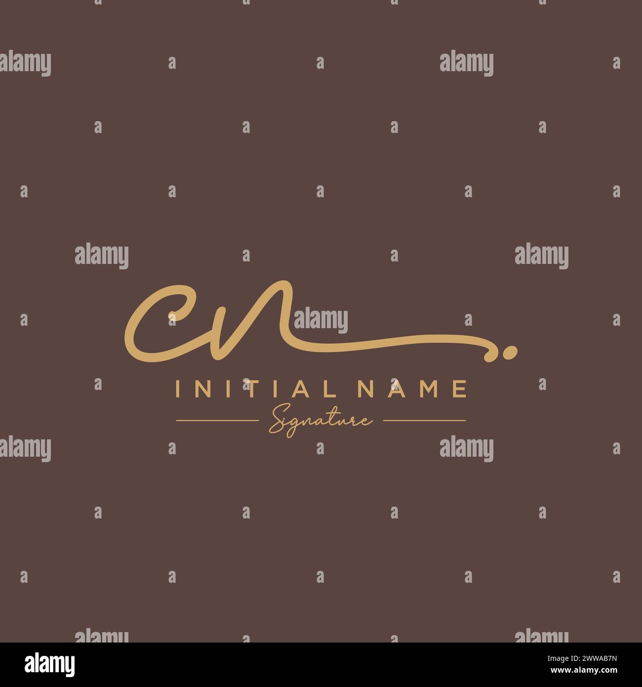 CN Signature Logo Template Vector Stock Vector Image & Art - Alamy