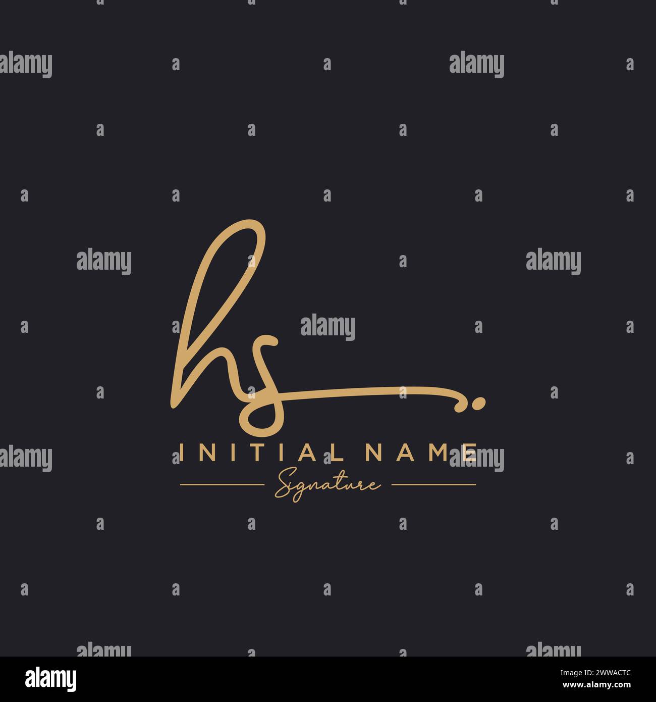 HS Signature Logo Template Vector Stock Vector Image & Art - Alamy