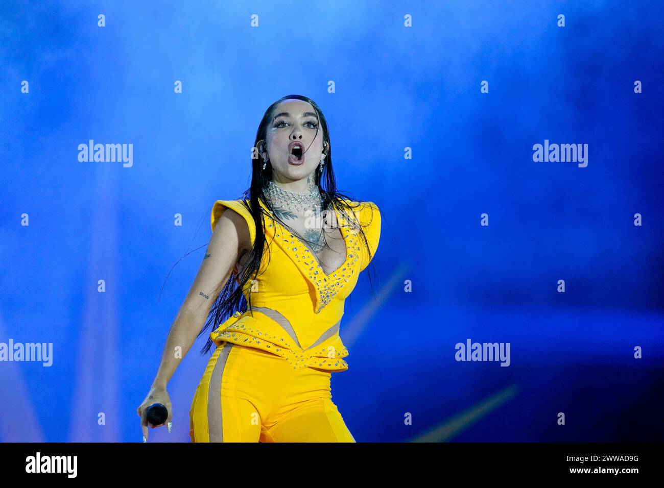 Argentine singer and former YouTuber Maria Becerra performs at the ...