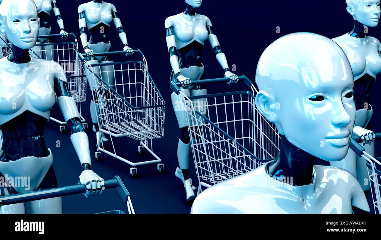 3d computer generated female robot hi-res stock photography and images ...