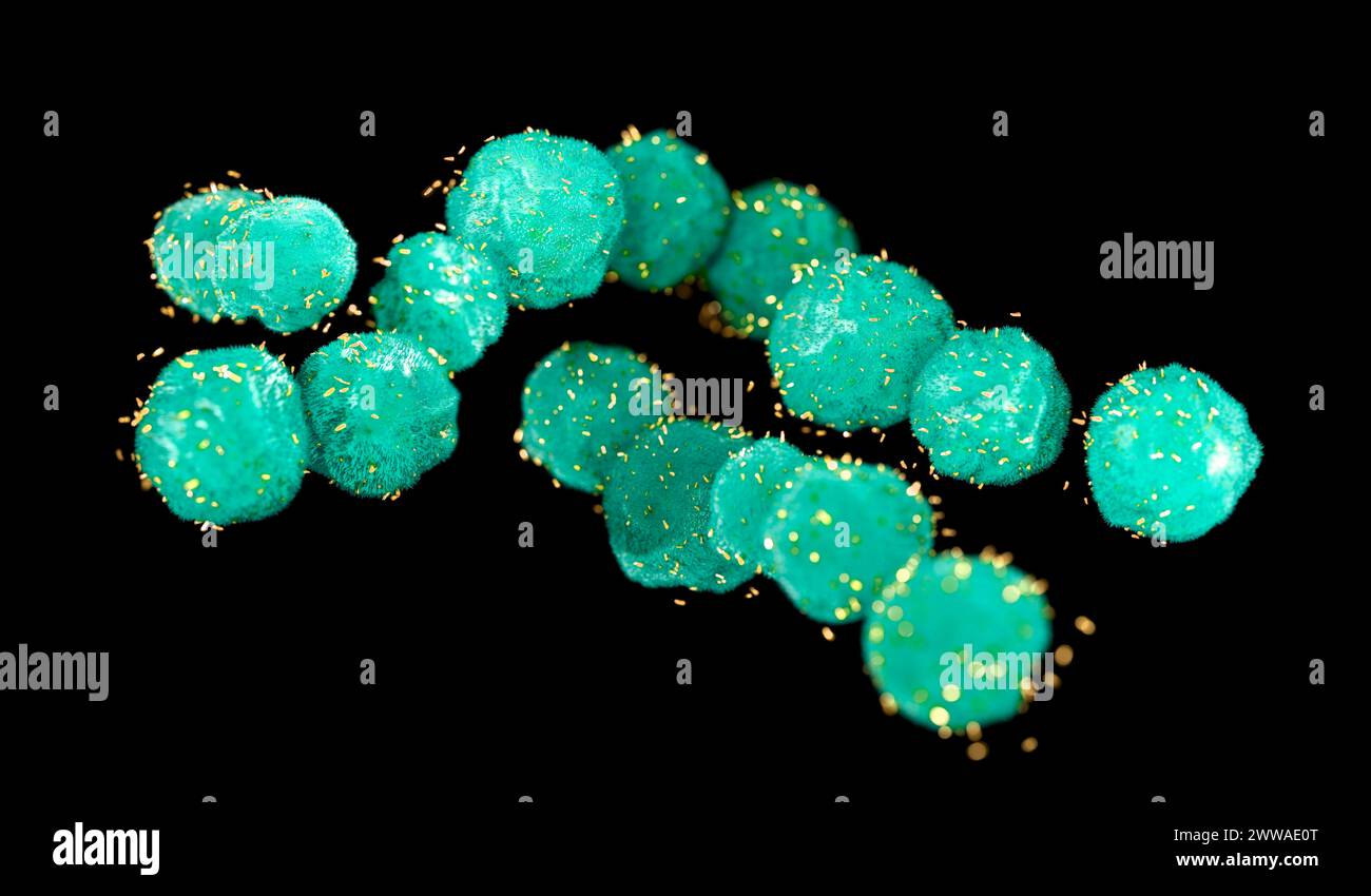 Conceptual illustration of RNA (ribonucleic acid) obelisks (yellow) and ...