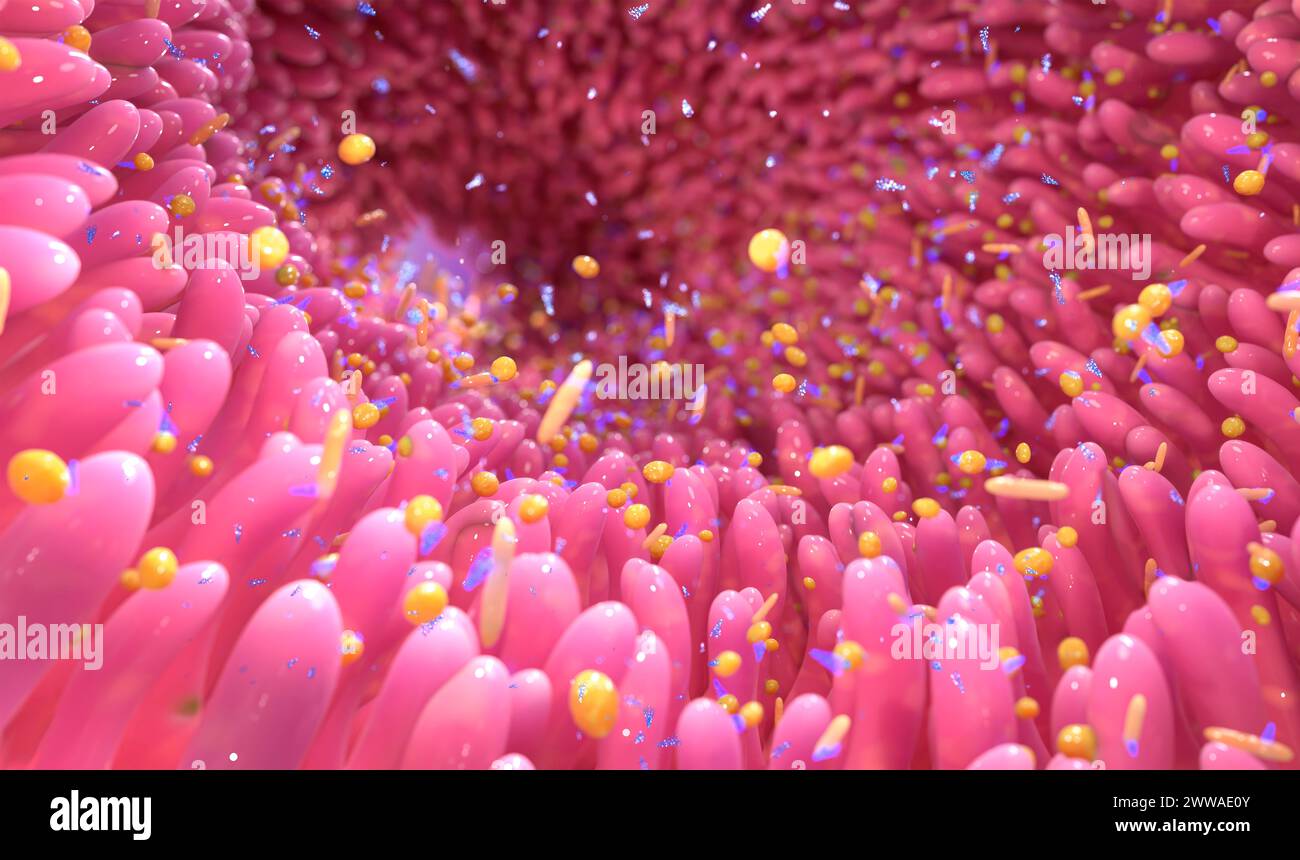 Conceptual illustration of RNA (ribonucleic acid) obelisks (blue) in ...