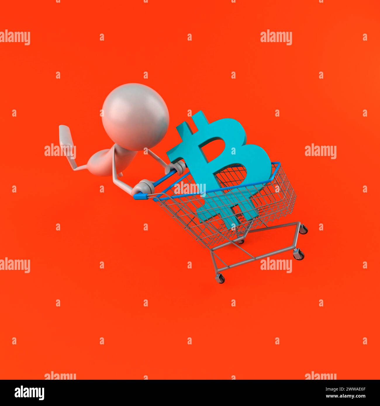 Shopping using bitcoin, conceptual illustration Stock Photo - Alamy