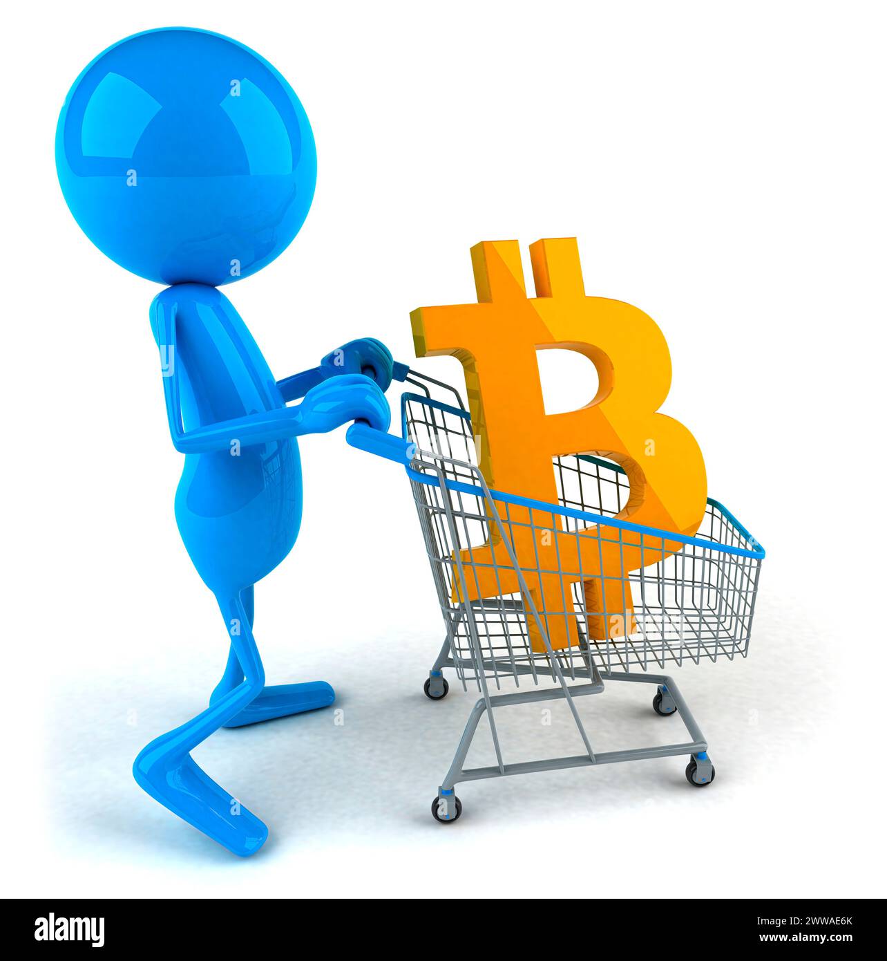 Shopping using bitcoin, conceptual illustration Stock Photo - Alamy