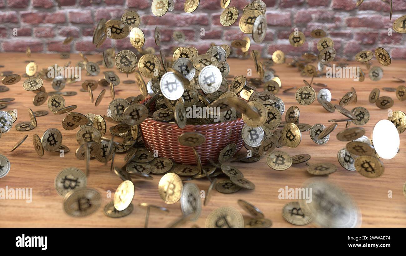 Many bitcoins hi-res stock photography and images - Alamy