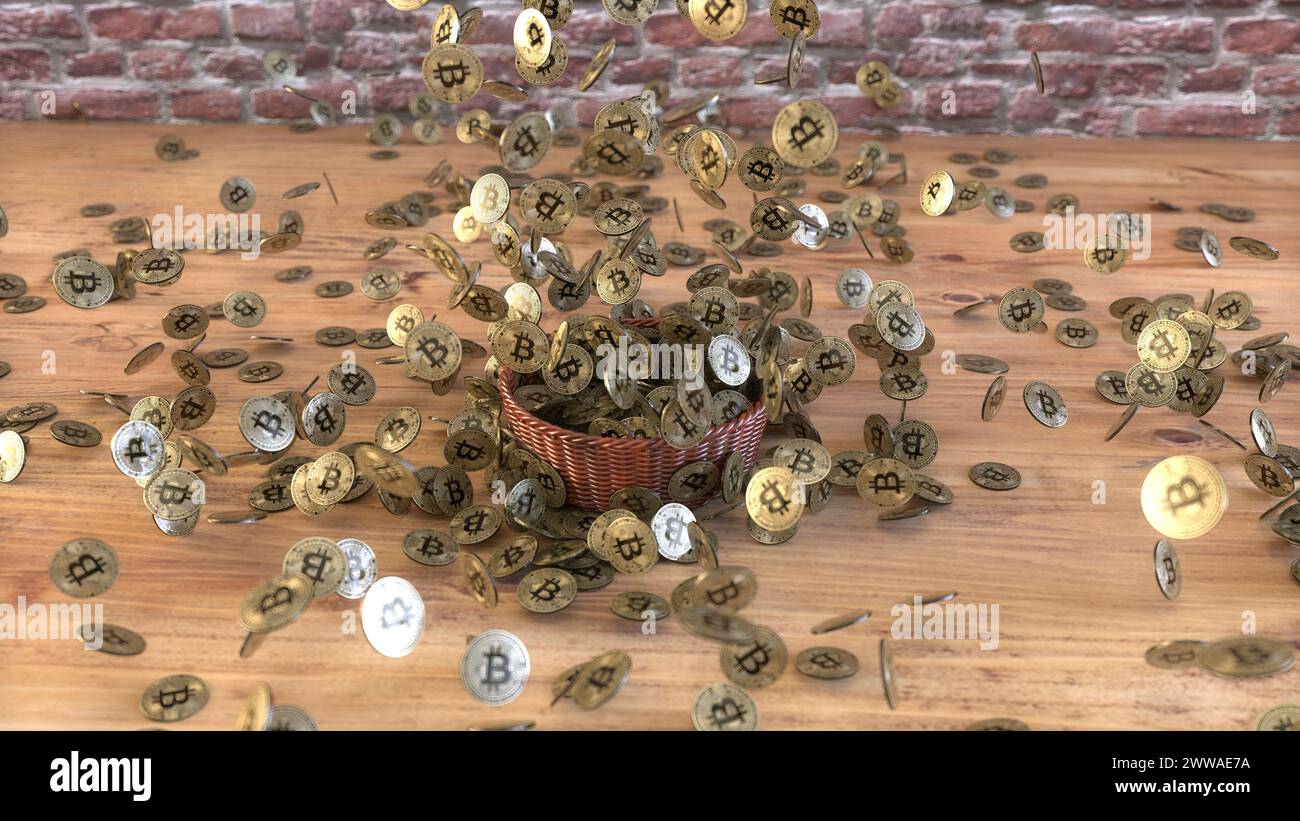 Many bitcoins hi-res stock photography and images - Alamy